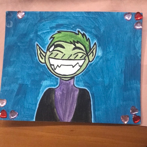 Art | Teen Titans Go Beast Boy Canvas Painting | Poshmark